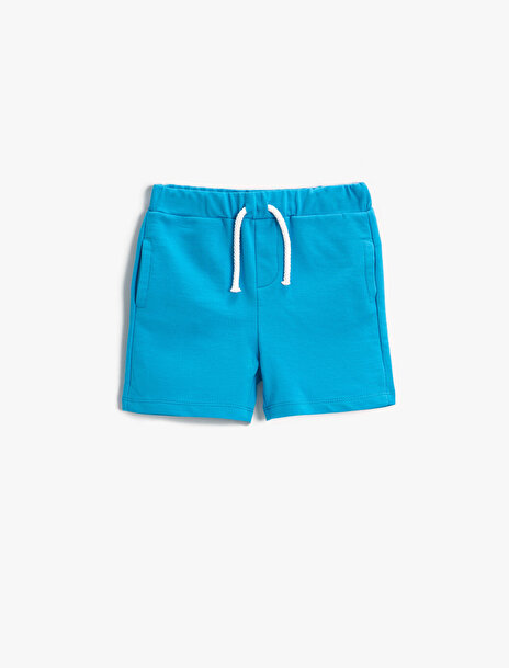 Koton Erkek Çocuk Şort Beli Bağcıklı Cepli Diz Üstü Pamuklu
