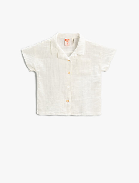 Koton Erkek Çocuk Kısa Kollu Gömlek Cepli Pamuklu