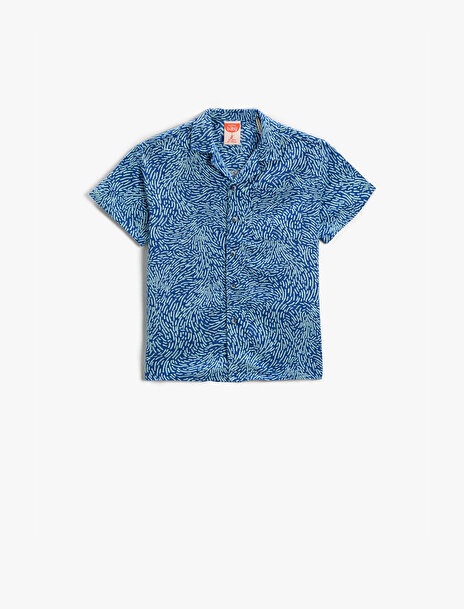 Koton Erkek Çocuk Desenli Kısa Kollu Gömlek Cepli