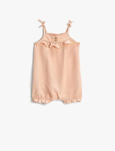 Koton Kız Çocuk Salopet Tulum Kısa Fırfırlı Pamuklu