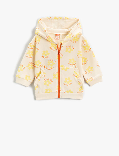 Koton Kız Çocuk Slogan Baskılı Kapüşonlu Sweatshirt Kanguru Cepli Pamuklu Koton Kız Çocuk Slogan Baskılı Kapüşonlu Sweatshirt Kanguru Cepli Pamuklu