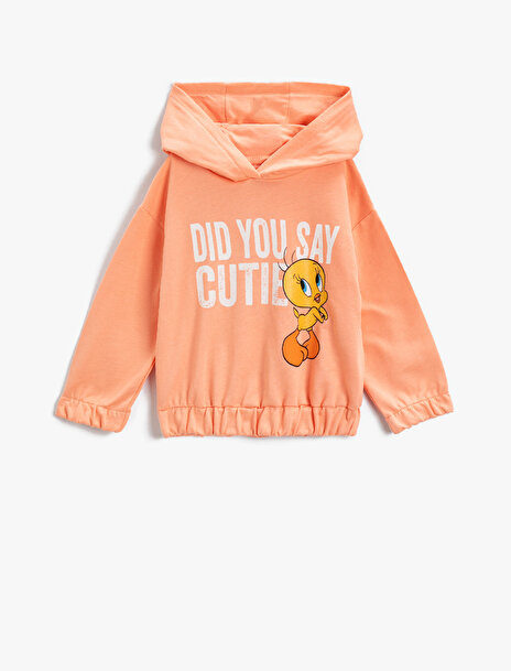 Koton Kız Çocuk Tweety Lisanslı Baskılı Kapüşonlu Sweatshirt Pamuklu Koton Kız Çocuk Tweety Lisanslı Baskılı Kapüşonlu Sweatshirt Pamuklu