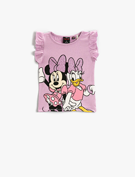 Koton Kız Çocuk Baskılı Disney Lisanslı Kolsuz Tişört Pamuklu