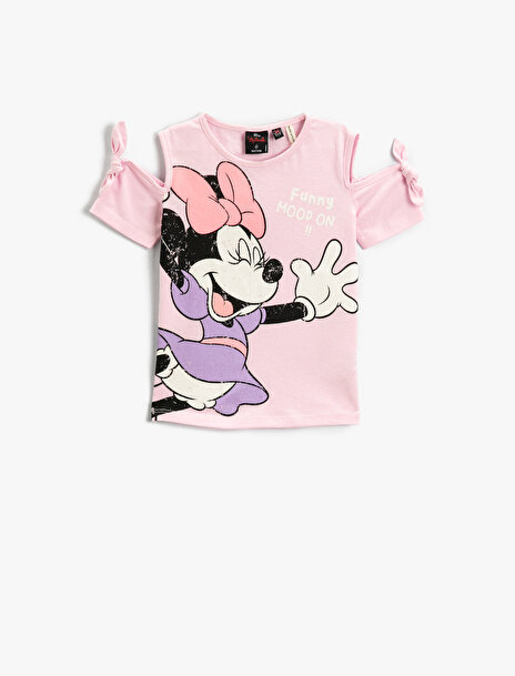 Koton Kız Çocuk Minnie Mouse Lisanslı Omuz Detaylı Tişört Pamuklu Koton Kız Çocuk Minnie Mouse Lisanslı Omuz Detaylı Tişört Pamuklu