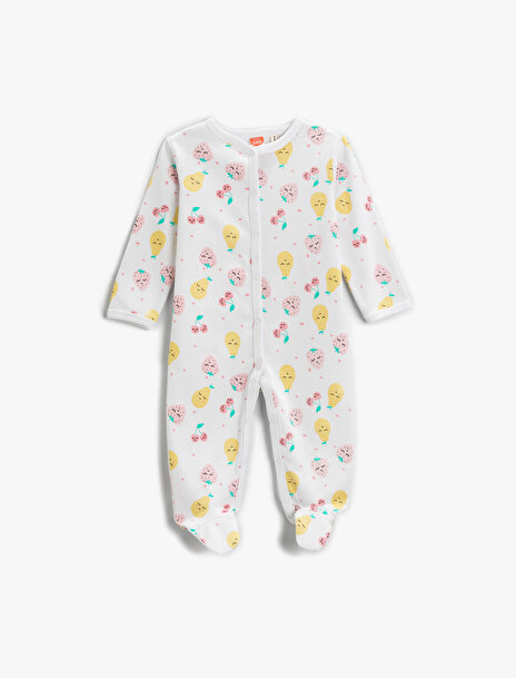 Koton Kız Çocuk Pamuklu Tulum Uzun Kollu Baskılı Biyeli Bisiklet Yaka Koton Kız Çocuk Pamuklu Tulum Uzun Kollu Baskılı Biyeli Bisiklet Yaka