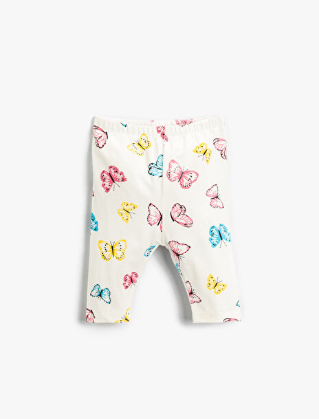 Koton Kız Çocuk Kelebek Baskılı Kapri Tayt Pamuklu Koton Kız Çocuk Kelebek Baskılı Kapri Tayt Pamuklu