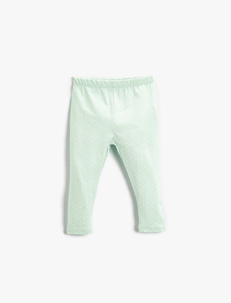 Koton Kız Çocuk Puantiye Baskılı Uzun Tayt Pamuklu