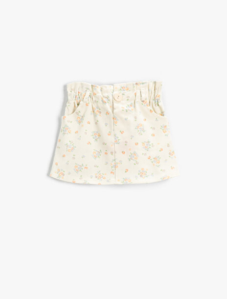 Koton Kız Çocuk Çiçek Desenli Etek Pamuklu