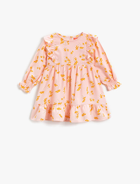 Koton Kız Çocuk Çiçek Baskılı Fırfırlı Elbise
