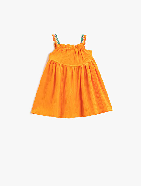Koton Kız Çocuk Kroşe Detaylı Elbise Kalın Askılı