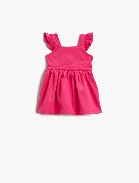 Koton Kız Çocuk Midi Elbise Fırfırlı Askılı Pamuklu
