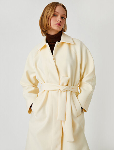 Koton Kadın Kemer Detaylı Palto