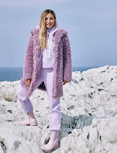 Koton Kadın Katlı Yaka Pelüş Kaban