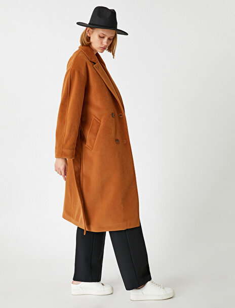 Koton Kadın Kemer Detaylı Uzun Palto