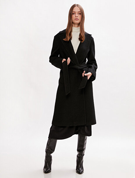 Koton Kadın Kemerli Uzun Kaban