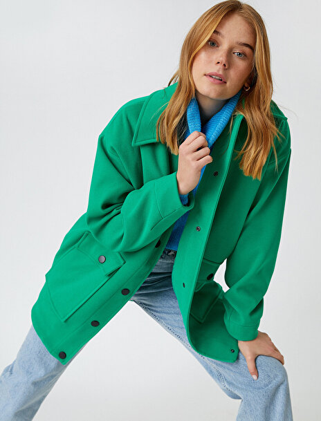 Koton Kadın Katlı Yaka Cepli Kaban