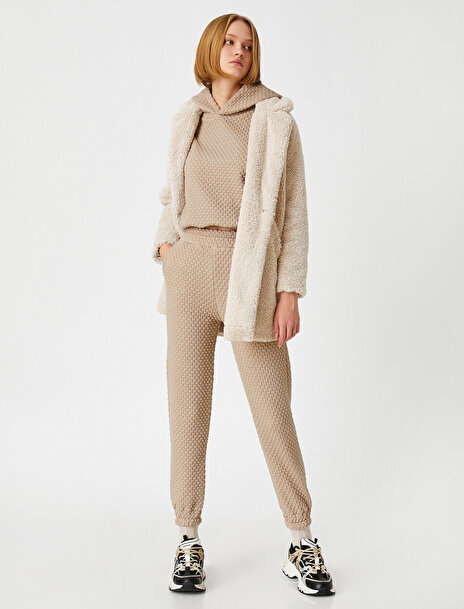 Koton Kadın Pelüş Uzun Kaban