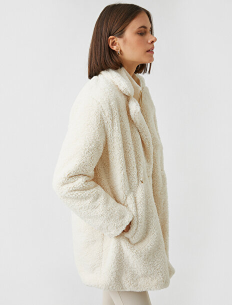 Koton Kadın Pelüş Uzun Kaban