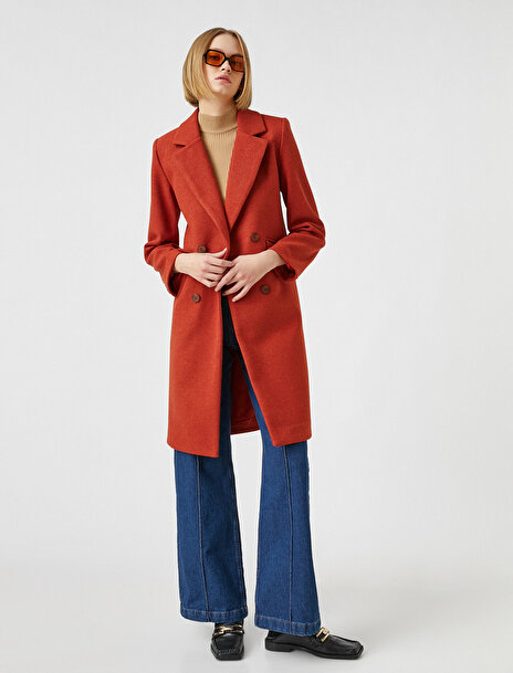 Koton Kadın Cepli Düğmeli Uzun Kaban