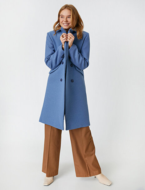 Koton Kadın Cepli Düğmeli Uzun Kaban