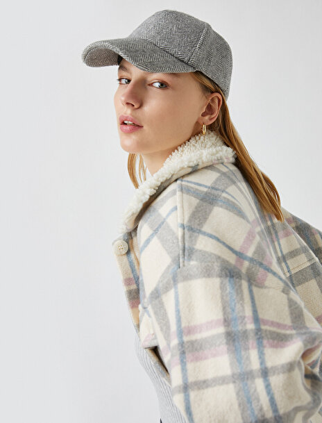 Koton Kadın Oversize Ekose Ceket