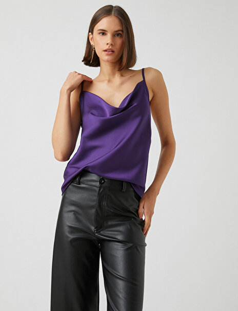 Koton Kadın Saten Drape  İnce Askılı Atlet Koton Kadın Saten Drape  İnce Askılı Atlet