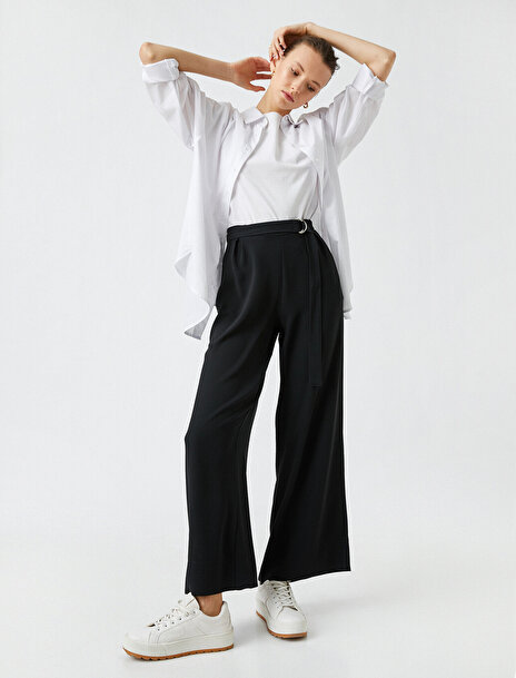 Koton Kadın Yüksek Bel Geniş Paçalı Pantolon