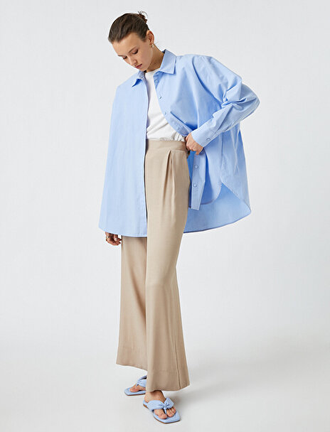 Koton Kadın Yüksek Bel Bol Paça Palazzo Pantolon