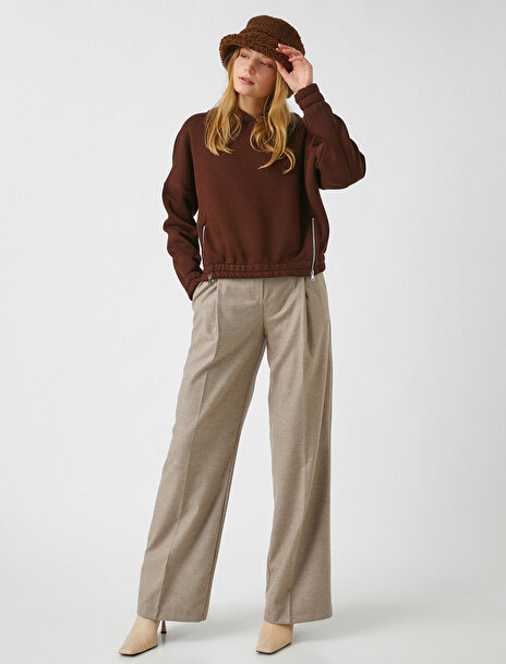 Koton Kadın Geniş Paça Yüksek Bel Kumaş Pantolon