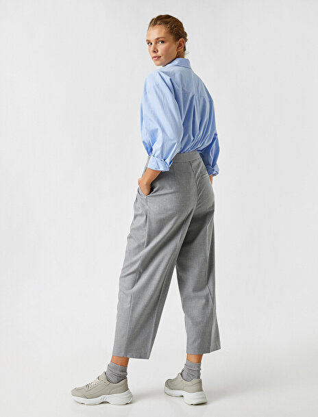 Koton Kadın Pileli Kapri Pantolon