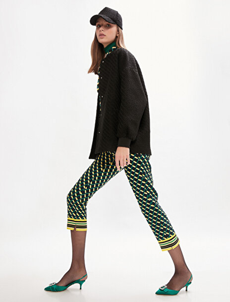 Koton Kadın Desenli Crop Pantolon