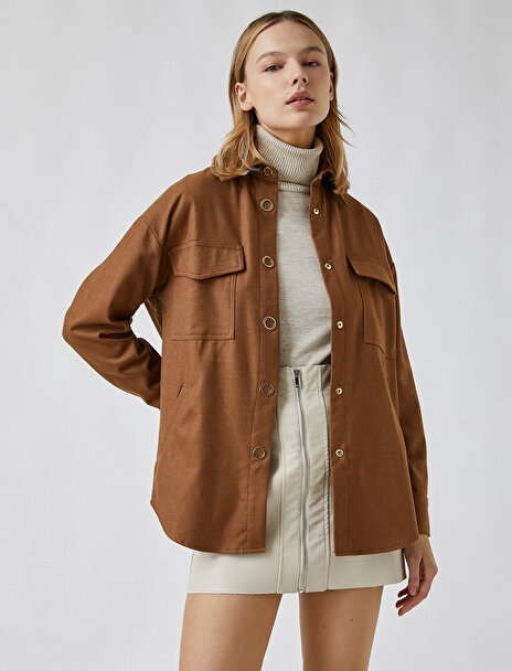 Koton Kadın Çıtçıtlı Cepli Ceket