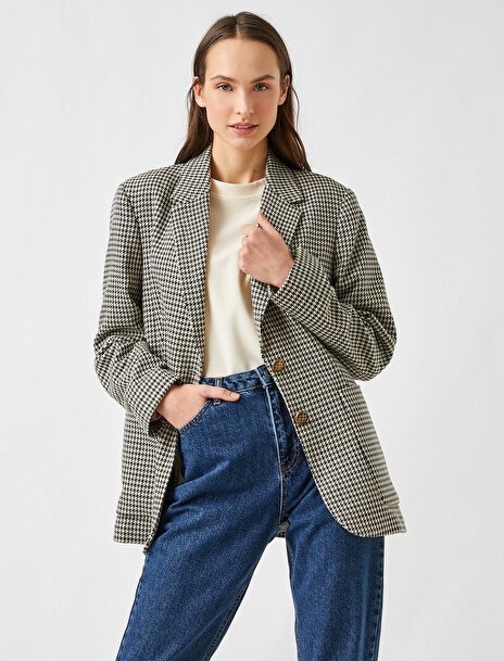 Koton Kadın Kazayağı Blazer Ceket