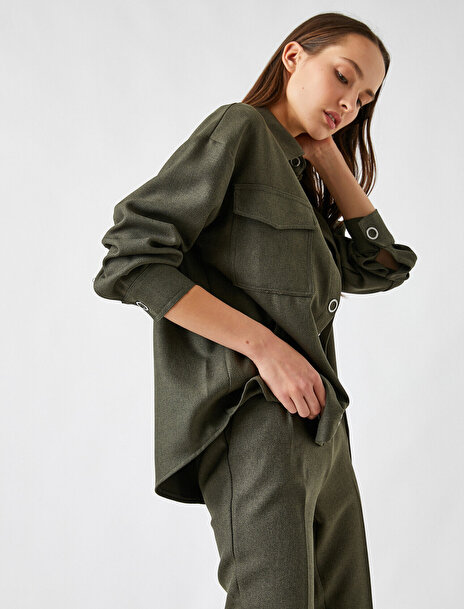 Koton Kadın Çıtçıtlı Cepli Ceket