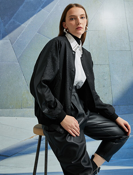 Koton Kadın Oversize Çıtçıtlı Bomber Ceket Koton Kadın Oversize Çıtçıtlı Bomber Ceket