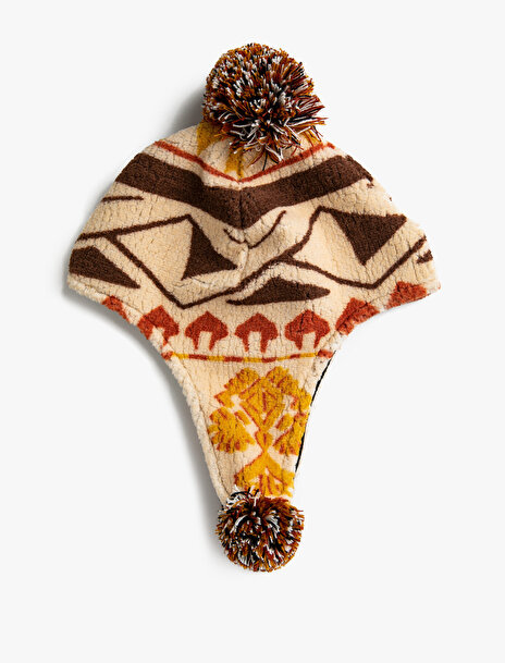 Koton Kadın Desenli Ponponlu Bere