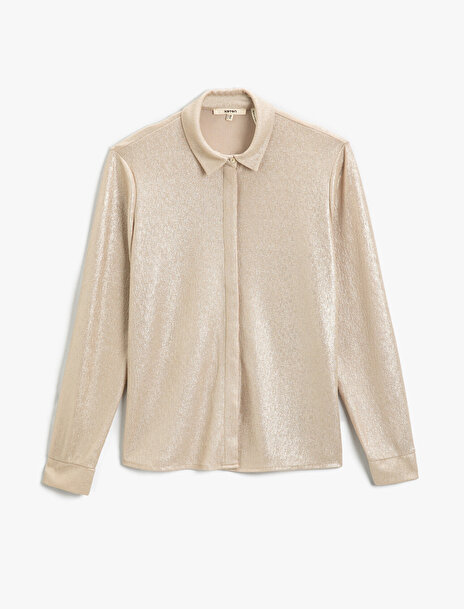 Koton Kadın Saten Gömlek Uzun Kollu