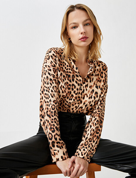 Koton Kadın Uzun Kollu Viskoz Gömlek