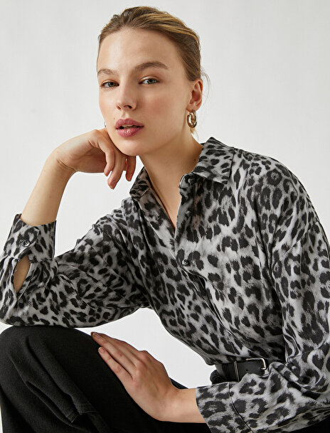 Koton Kadın Uzun Kollu Viskoz Gömlek