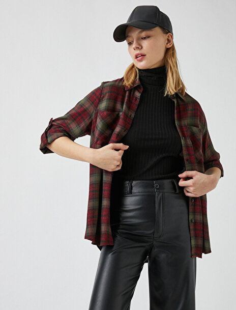Koton Kadın Uzun Kollu Ekoseli Oduncu Gömleği