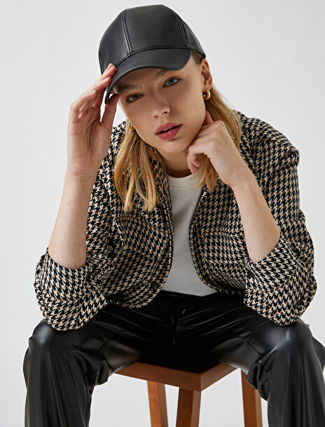 Koton Kadın Kazayağı Desenli Cepli Gömlek