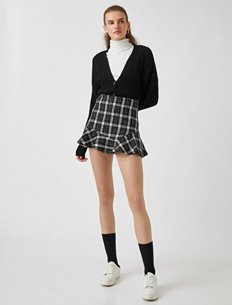 Koton Kadın Ekoseli Yüksek Bel Pileli Mini Etek Koton Kadın Ekoseli Yüksek Bel Pileli Mini Etek