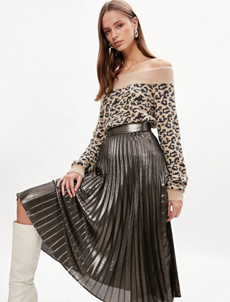 Koton Kadın Pileli Midi Etek