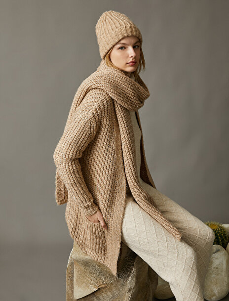 Koton Kadın Cepli Örme Uzun Hırka