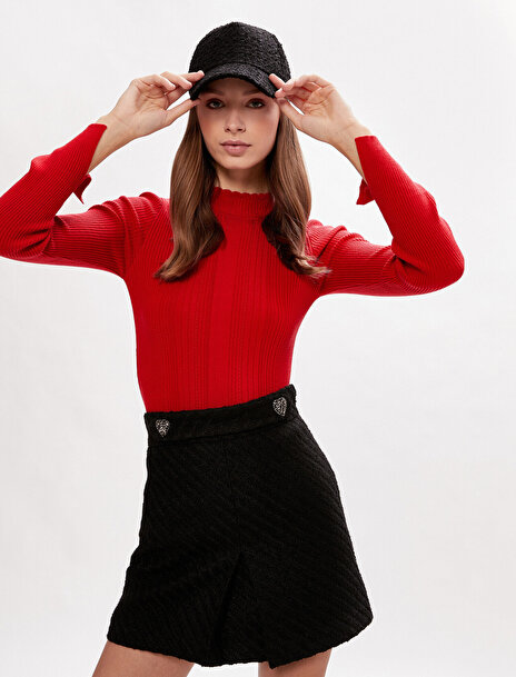 Koton Kadın Uzun Kollu Yarım Balıkçı Yaka Triko Kazak