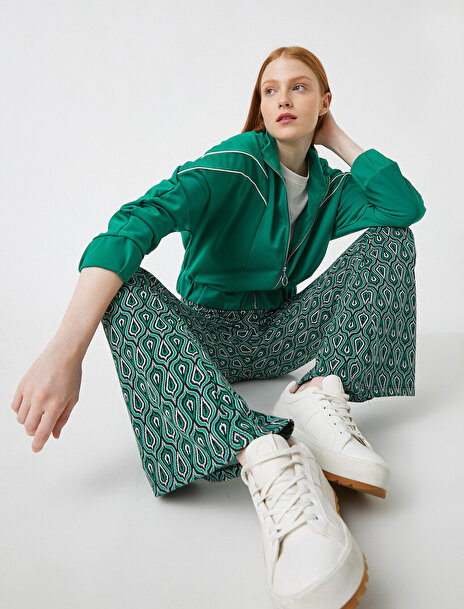 Koton Ole Genç Kız Fermuarlı Crop Sweatshirt