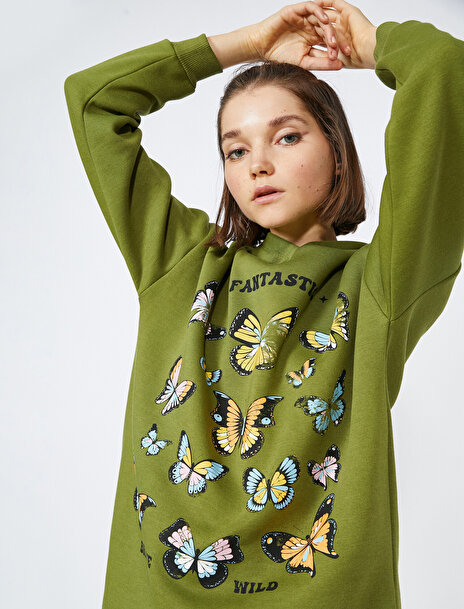 Koton Ole Genç Kız Kapüşonlu Baskılı Oversize Sweatshirt Koton Ole Genç Kız Kapüşonlu Baskılı Oversize Sweatshirt