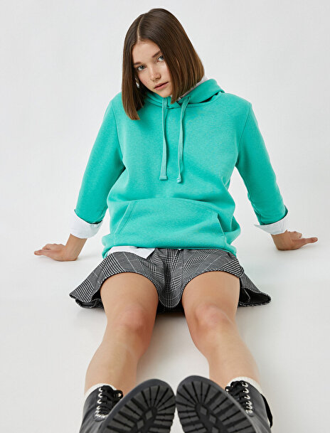 Koton Ole Genç Kız Kapüşonlu Kanguru Cepli Sweatshirt