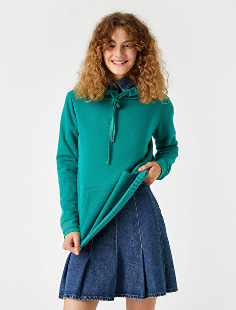 Koton Ole Genç Kız Kapüşonlu Kanguru Cepli Sweatshirt