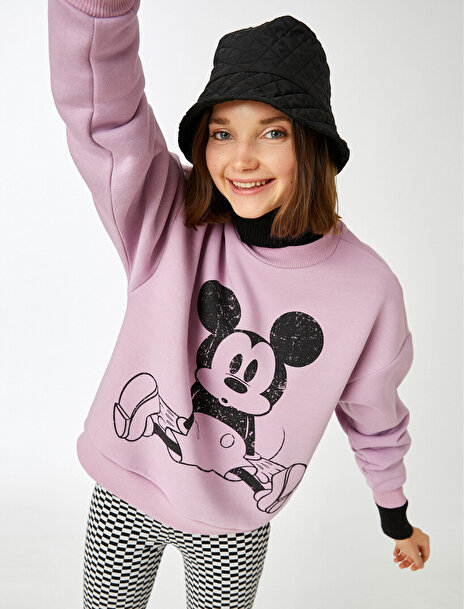 Koton Ole Genç Kız Disney Lisanslı Uzun Kollu Baskılı Sweatshirt